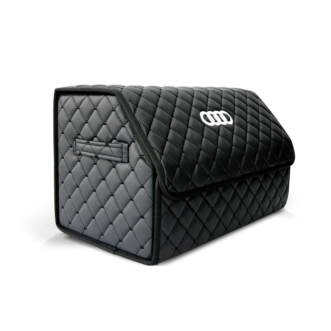 Car organizer with logo Audi (white) | CarBags – cars-bag.com
